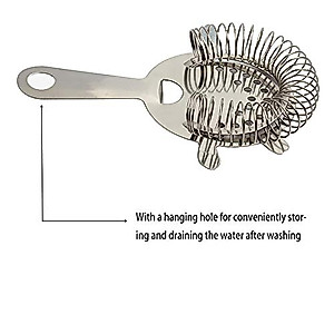 2 Pack of Cocktail Strainer Stainless Steel Bar Cocktail Strainer Filtering Tool for Bar Restaurant Home, 15.5*11*2, (NO)