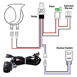 UTV Horn Kit, RZR Horn Kit with Rocker Switch 12V for Polaris RZR Ranger,Ranger PRO XP, Can Am,UTV Accessories