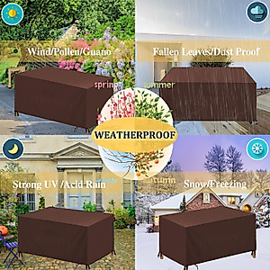 Patio Furniture Covers Heavy, Outdoor Furniture Set Cover Sectional Sofa Waterproof, Heavy Duty 420D Patio Garden Dining Table and Chair Couch Covers, Anti-UV, Weatherproof