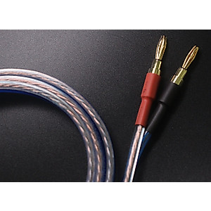 KK YB-ZB 1pair set(4 Spade Plug & 4 Banana Plug) HIFI OFC Speaker Wire, Spade Plug to Pin Type Plug 1.5M(4.92ft)/3M(9.84ft)/5M(16ft), KK YB-ZB (3M(9.84ft))