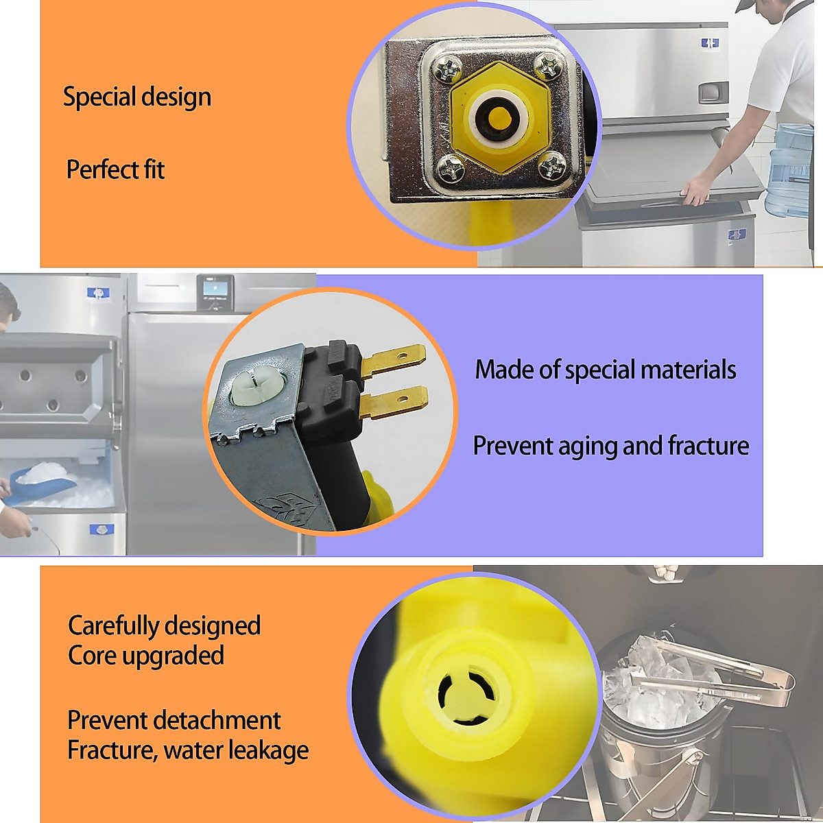 2024 Upgrade 000008484 000009122 33129030 IH9122 Ice Machine Water Inlet Valve Assembly (OEM) 220V/240V 50Hz/60Hz 6W for Manitowoc Ice Machine Parts 2-Year Warranty