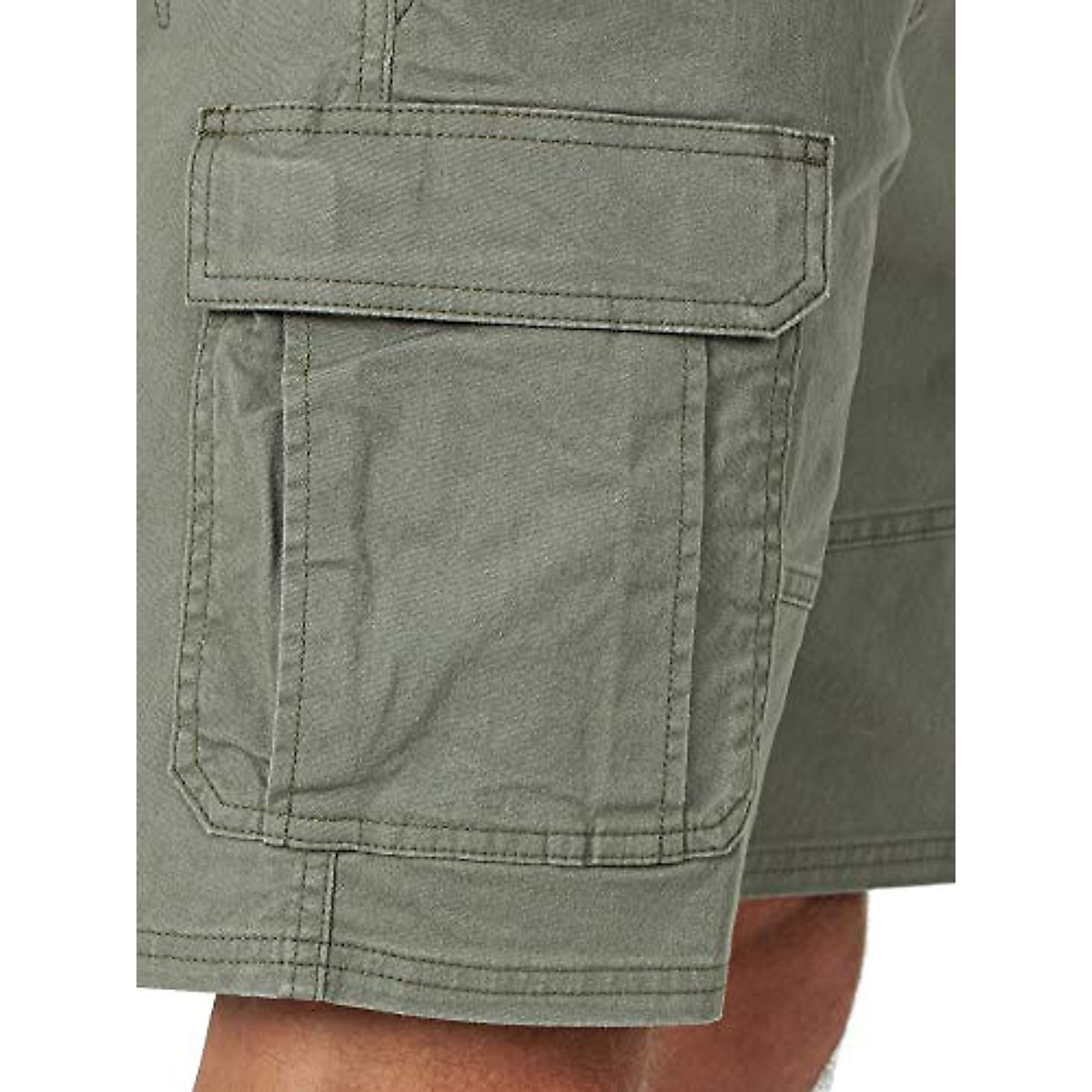Wrangler Authentics Men's Classic Cargo Stretch Short, Dusty Olive, 36