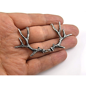Deer Antler Choker Necklace in Pewter