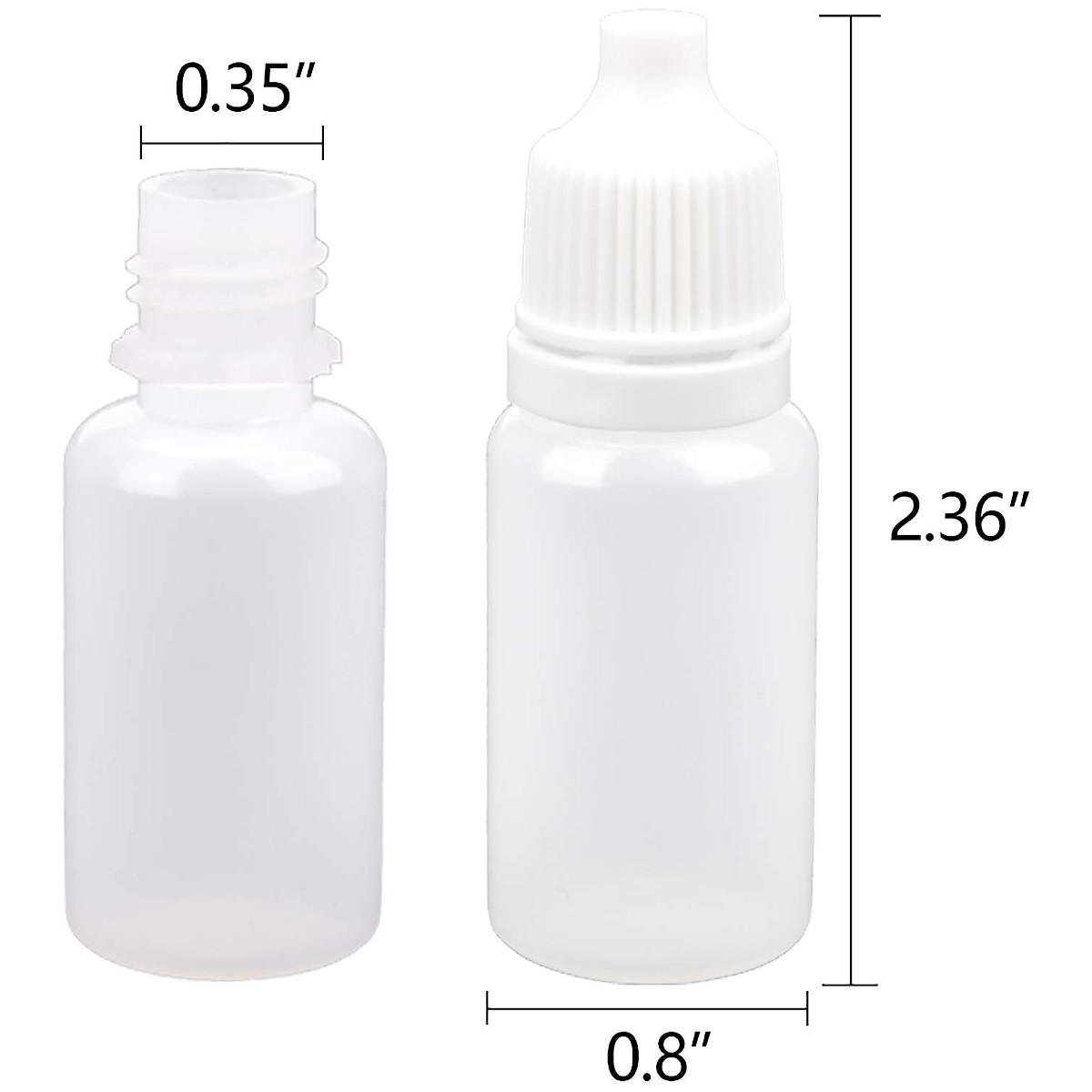Nicunom 150 Pack Plastic Dropper Bottle, 10ml Clear Empty Squeezable Drop Bottles Essential Oil Bottle Containers Eye Liquid Dropper with Cap