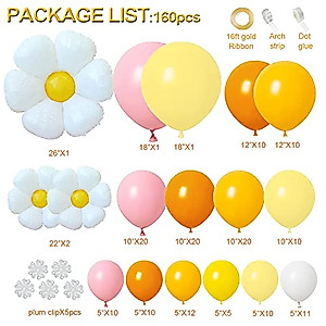 Daisy Balloon Garland Arch Kit Groovy Macaron Pastel Boho Flower Party Decorations For Baby Shower Wedding Birthday