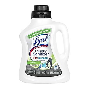 Lysol Sport Laundry Sanitizer Additive, Sanitizing Liquid for Gym Clothes and Activewear, Eliminates Odor Causing Bacteria, 90oz