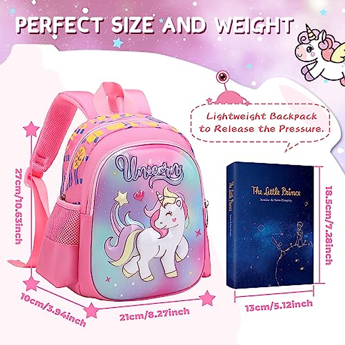 PIG PIG GIRL Toddler Backpack for Girls Boys Cute Kids Backpack for Preschool Children,Unicorn