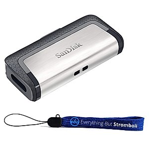 SanDisk Ultra 256GB Dual Drive USB Type-C Flash Drive Bundle (SDDDC2-256G-G46) with Everything But Stromboli (TM) Lanyard (256GB)