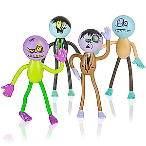 ArtCreativity Assorted Bendable Zombies for Kids - Pack of 12 - 3.75 Inch Halloween Figurines with Bendable Limbs - Halloween Party Favors, Treats, Décor, Goodie Bag Fillers, Trick or Treat Supplies