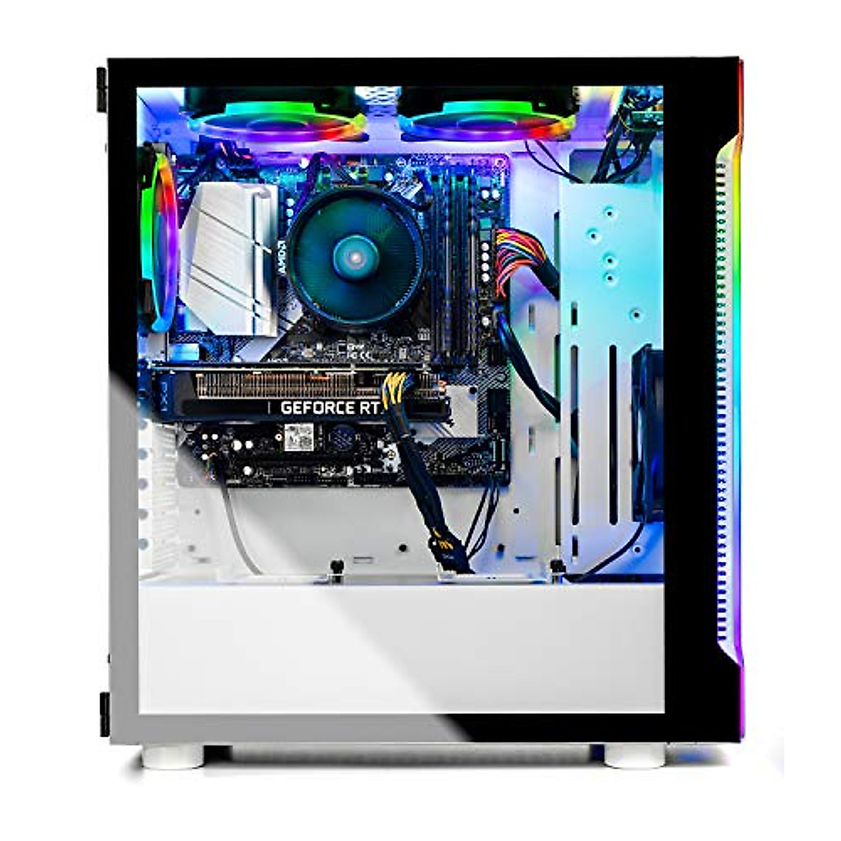 SkyTech Archangel 3.0 Gaming Computer PC Desktop - Ryzen 7 3700X 8-Core 3.6GHz, RTX 3060 12GB, 1TB SSD, 16GB DDR4 3200, RGB Fans, AC WiFi, 600W Gold PSU, Windows 11 Home 64-bit, White