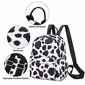 Girls Mini Backpack, Small Backpacks Purse for Women Teens Kids School Travel (Cow Print)
