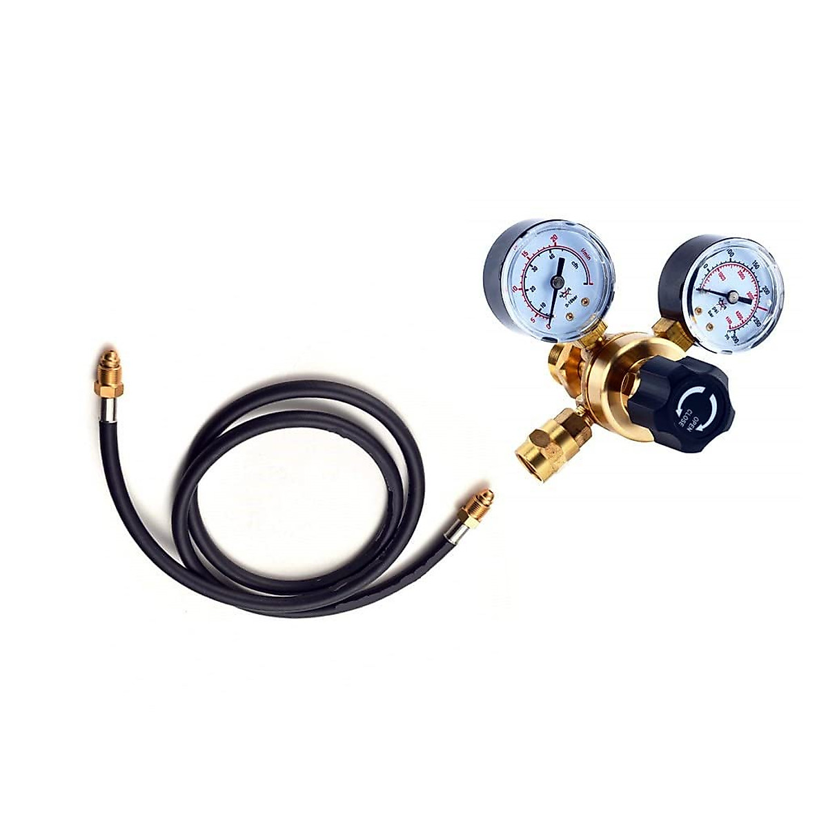 H&J Argon CO2 Regulator Gauges CGA580 with 80'' Hose Fits Lincoln Miller Mig Tig Welder