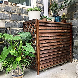 YPINKZ Outdoor Privacy Fence Panels Decorative Air Conditioner Fence Screens,Wood Fencing for Garden Patio Lawn 33.5"x29.5" 39.4"x37" 47"x39.4" (Size : 110x50x85cm(43.3x20x33.5in))