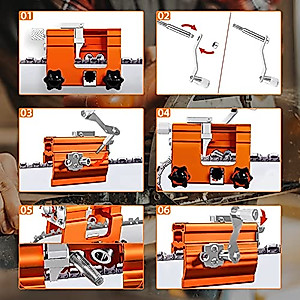 Chainsaw Sharpening Kit,Portable Chainsaw Sharpening Jig, Hand Crank Chainsaw Blade Sharpener Suitable for All Kinds of Chain Saws and Electric Saws, DIY Lumberjack, Garden Worker