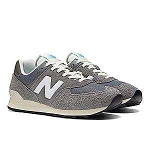 New Balance Men's 574-V2 Lace-up Sneaker, Grey/White, 12