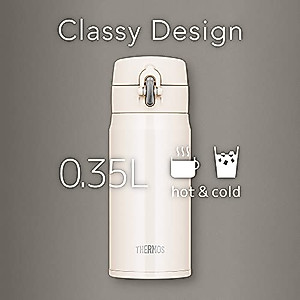 Thermos JOH-350 WBE Water Bottle, Vacuum Insulated Travel Mug, 11.8 fl oz (350 ml), White Beige