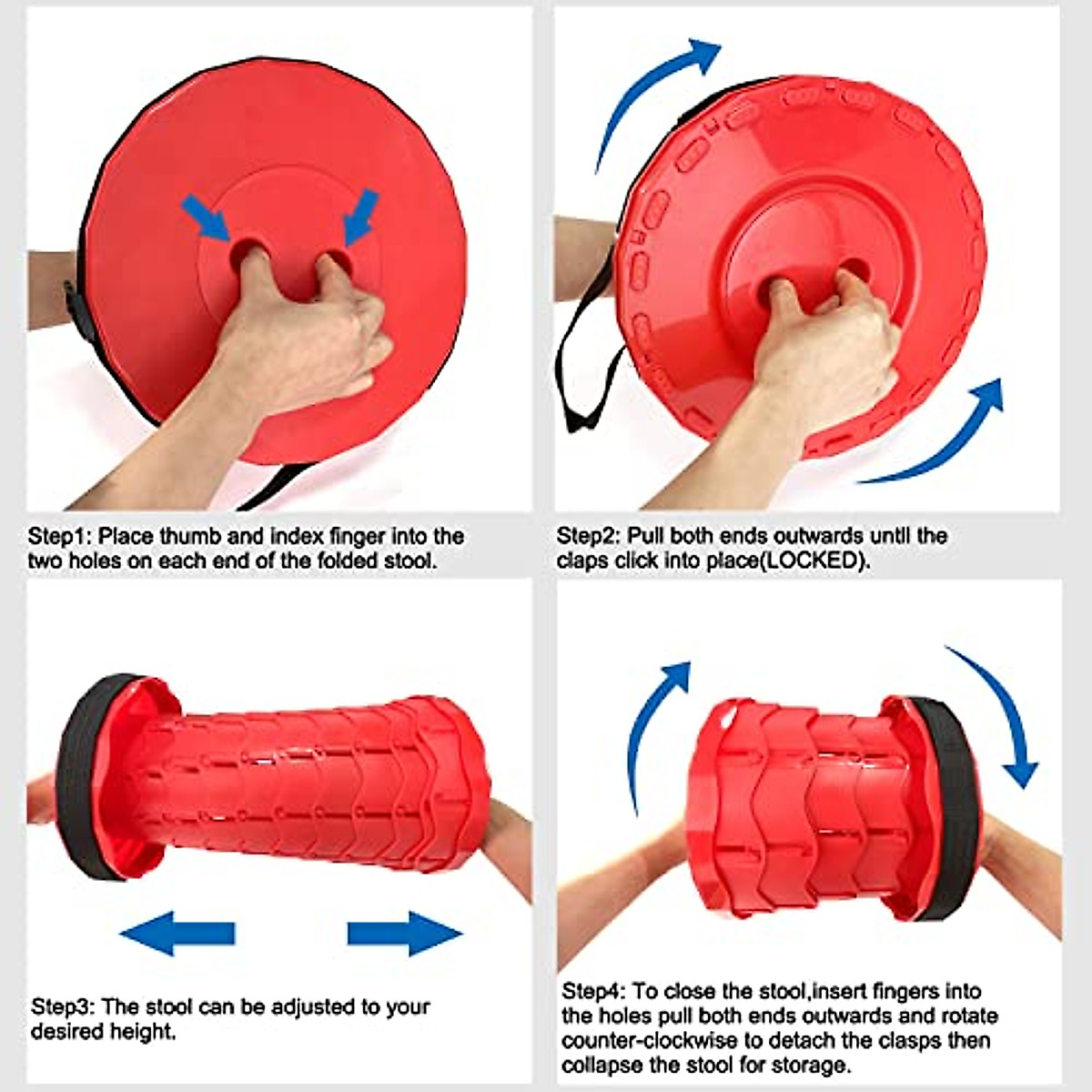 Bigvendedor Sturdy, Lightweight, Retractable Folding Bench for Adult Camping Chairs Suitable for Outdoor Fishing Excursions Gardening Trips and barbecues (Blue)