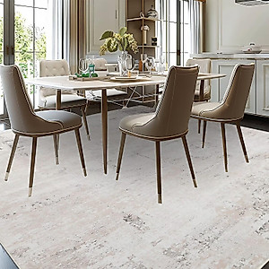 Area Rugs 8x10 for Living Room, Ultra-Thin Modern Abstract Large Washable Rug Soft Non-Slip Backing Floor Mat Carpet Indoor Thin Accent Rug for Bedroom Dining Room Playroom Office Home Décor