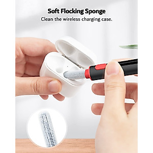 Sampoet 4-in-1 AirPod Cleaner Kit, Multi-Function Cleaning Tool for Airpods Pro 1 2 3, Cleaning Pen with Soft Brush for Earbuds Bluetooth Earphones Case Mobile Phone (Black 1 Pack)