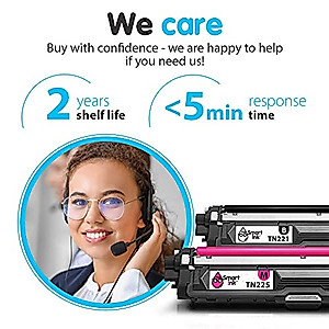 Smart Ink Compatible Toner Cartridge Replacement for Brother TN221 TN225 TN-221 TN-225 (1 Black, C/M/Y 4 Combo Pack) to use with HL-3140CW HL-3170CDW HL-3180CDW MFC-9130CW MFC-9330CDW MFC-9340CDW