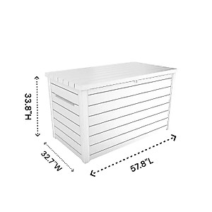 Generic 230-Gallon XXL Deck Storage Box Outdoor Patio Container (White)