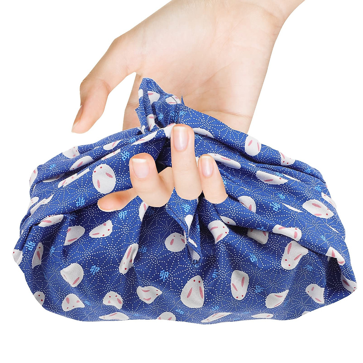 ABOOFAN Japanese Traditional Wrapping Cloth Rabbit Printed Handkerchief Bento Lunch Bandana Cover Bag Gift Box Packaging Cloth for Home Outdoor Picnic