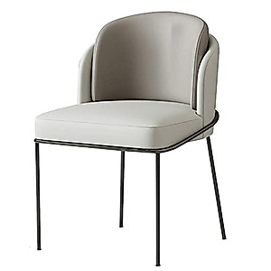 LITFAD Modern Round Stone Coffee Table 5 Pieces Dining Table Set Dining Room Table and Chairs for 4 Negotiating Table - 5 Pieces: Table with 4 Grey Chairs