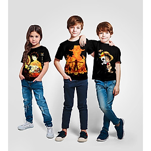 Anime T-Shirt Straw Hat Short Sleeve for Youth Men Women Kids Boys Girls 1M