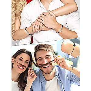 8 Sets Friend Bracelets Matching Bracelets for Couples Sunflower Bracelets Yin Yang Pinky Promise Bracelets Sun and Moon Bead Heart Bracelet for Graduation Gifts Cool Bff Friendship Boy, Girlfriend