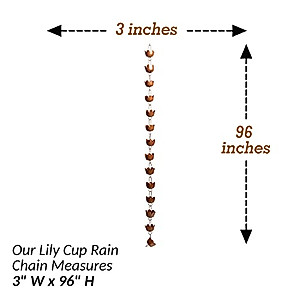 Happy Gardens Copper Flower Rain Chain - Lily Cup Simulated Copper Rain Chains for Downspouts