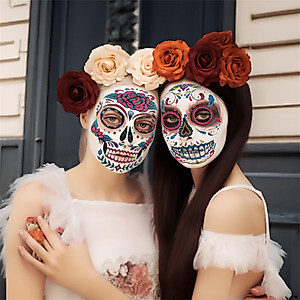 Jim&Gloria Black and White Face Paint + Painting Brush + UV Glow Tattoos, Sweatproof & Water Resistance Paints, Professional Palette Makeup Kit for Halloween SFX Costume Skeleton Clown Joker Mime