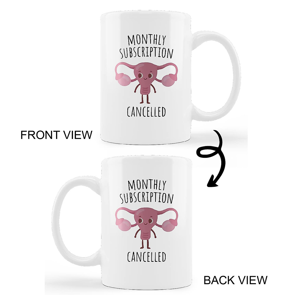 Funny Hysterectomy Mug Cup,Monthly Subscription Cancelled Ceramic Mug-11oz Coffee Milk Tea Mug Cup,Get Well Mug for Women After Hysterectomy Surgery,Hysterectomy Cup for Women