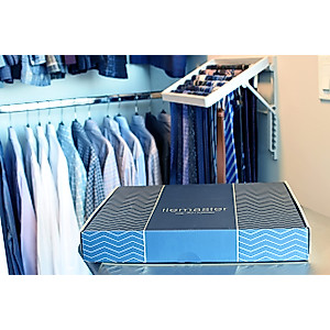 Tie and Scarf Organizer, TieMaster Battery-Free Organizer, Holds 60 Ties and Scarves, Easy Installation, Sleek Design, Preserve The Quality of Delicate Scarves and Ties