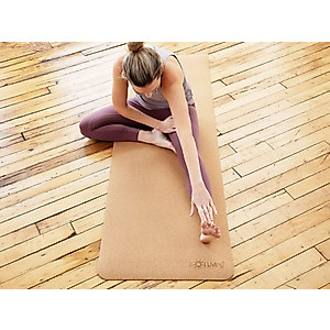 Sol Living Natural Cork Yoga Mat Yoga Mat Stretching Pilates Meditation Exercise Mat Gym Equipment Non Slip Portable Travel Yoga Accessories Foldable Workout Mat - 24" x 72"