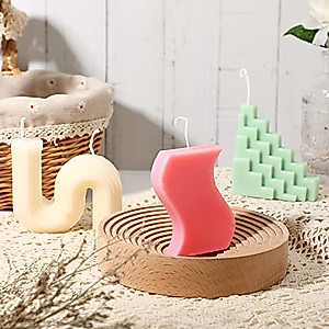 3 Pieces Twist Candle Aesthetic Candles Soy Wax Christmas Geometric Shaped Candle Art Trapezoid Triangle S Shape Candle