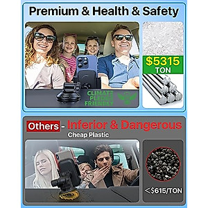 Phone Holders for Your Car [88 LBS Super Heavy Duty] Suction Cup Phone Holder Windshield/Dashboard/Window, Universal Car Phone Holder Mount, Compatible with iPhone, Samsung & Other Cellphone,Black