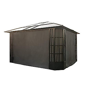 Sojag Accessories Set of 4 12' x 14' Polyester Outdoor Curtains for Savino Gazebo Sun Shelter, Grey