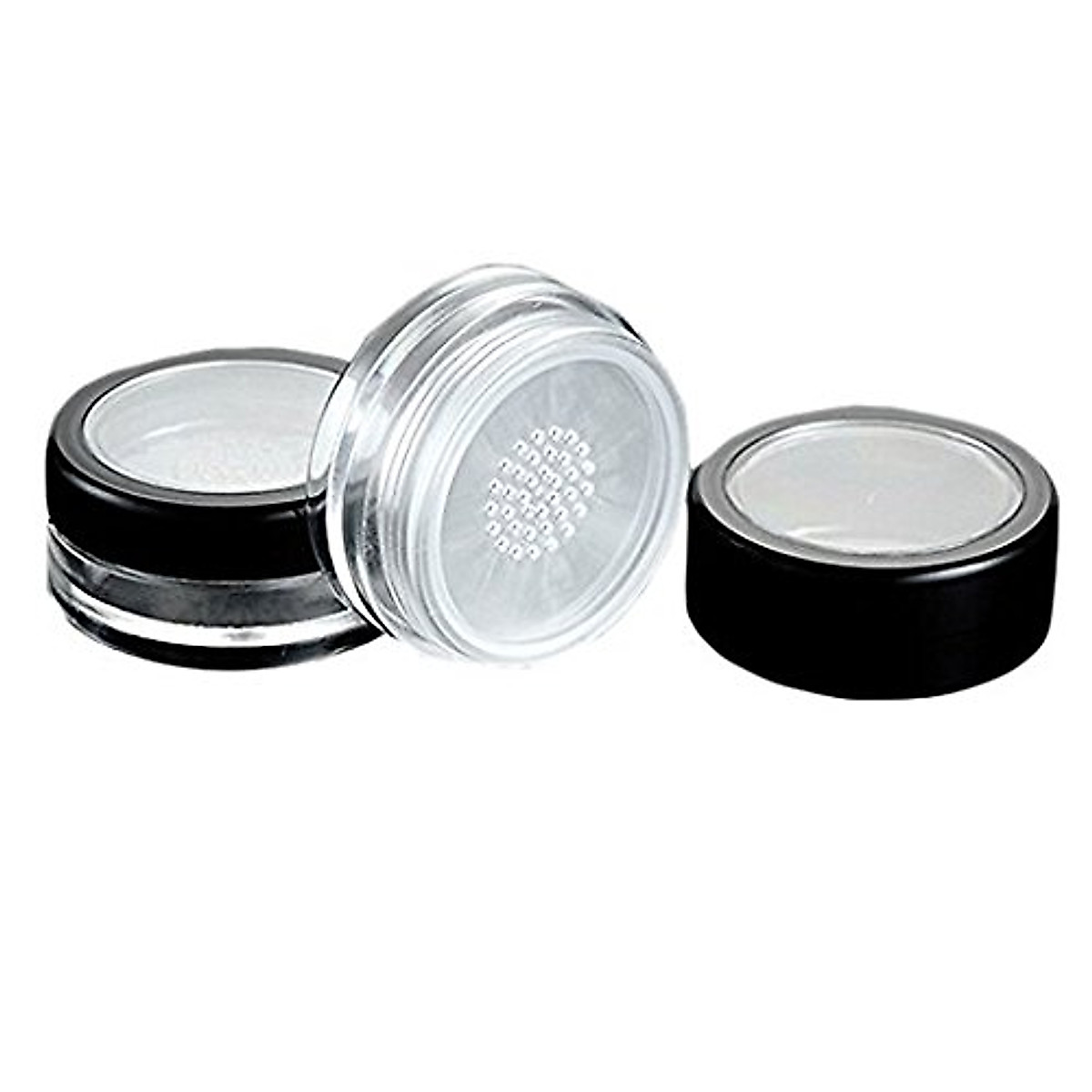 3 Pieces 10G 10ml Empty Loose Face Powder Blusher Puff Case Box Makeup Cosmetic Jars Containers with Sifter Lids