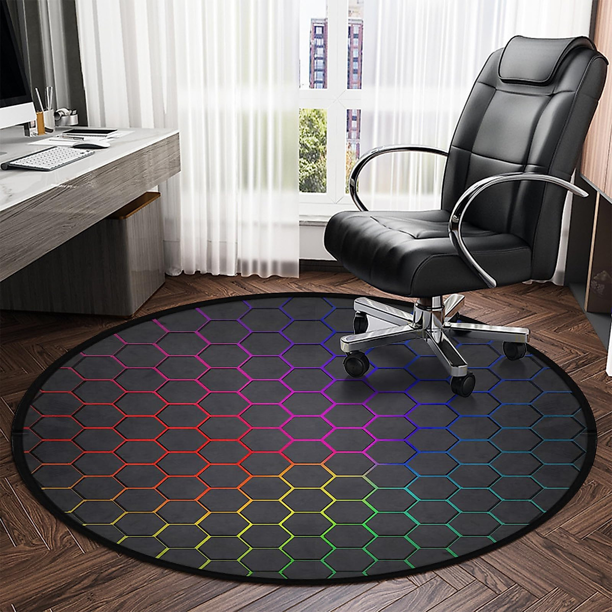 keepcute Gaming Chair Mat 47inch for Hardwood Floor Anti-Slip Office Chair Mat for Carpet Desk Chair Mat Computer Chair Mat Floor Protector for Office Gaming Room 4 ft