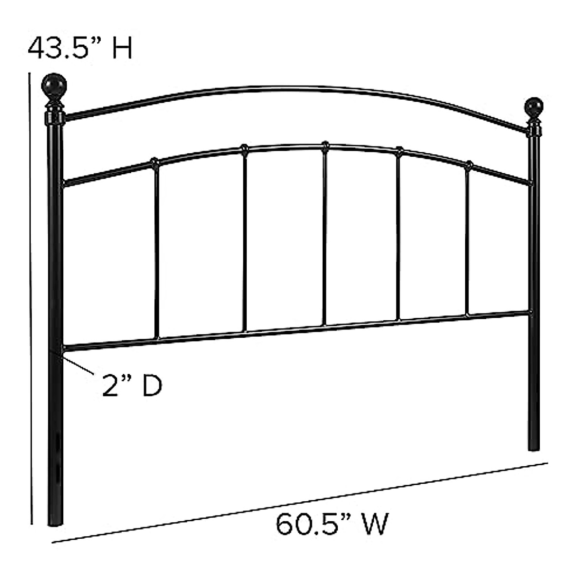 Flash Furniture Woodstock Decorative Black Metal Queen Size Headboard