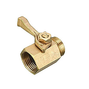 Hourleey Brass Garden Hose Shut Off Valve, 2 Pack with 2 Hose Washers Heavy Duty 3/4 Inch Solid Brass Garden Hose Shut Off Valve with 2 Extra Rubber Washers