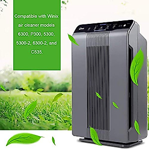 DEKIRU Compatible with Winix Air Purifier Filter 2 True HEPA Filters Plus 10 Carbon Filters Replacement A 115115 for Winix PlasmaWave Air Cleaner Purifier Filter 5300 5500 6300 5300-2 6300-2 P300 C535