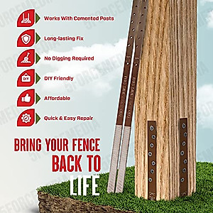 Post Buddy Pack of 8 Easy Fence Post Repair to fix 4 Broken Wood Posts, Fast and Easy to Install, Effective, Long-Lasting