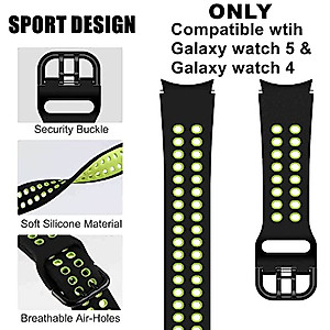 TECKMICO 10PCS Compatible with Samsung Galaxy Watch 5 band 44mm/40mm,Galaxy watch Pro 45mm,Galaxy 4 44mm/40mm, Classic 46mm/42mm,No Gap design replacement bands for galaxy Men,Women (Color01)