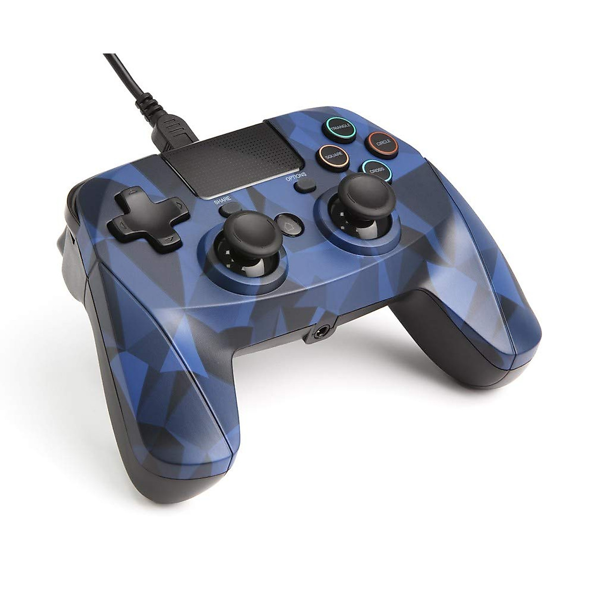 Snakebyte Wireless Gamepad Controller for PlayStation PS4 – Lag-Free – 3.5 Audio Jack – Motion Sensors – Dual Vibration – 6 Axis – Ergonomic Design – Programmable Functions - Blue Camo