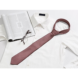Allegra K Men's Solid Color Self-tied Stripes Textured Wide Tie Neck Wedding Formal Ties One Size Dusty Pink