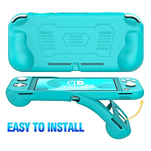 MoKo Grip Case Compatible with Switch Lite, Anti-Collision Non-Slip Shockproof Silicone Case Cover Shell Compatible with Switch Lite 2019 - Turquoise