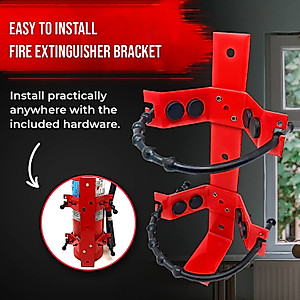 Fire Extinguisher Mounting Bracket Heavy Duty Wall Mount Bracket for 2.5 lb & 5 lb Fire Extinguishers - Mount in Your Car, Boat, or Off-Road Vehicle - Fits Most Popular Brands (Pack of 1)