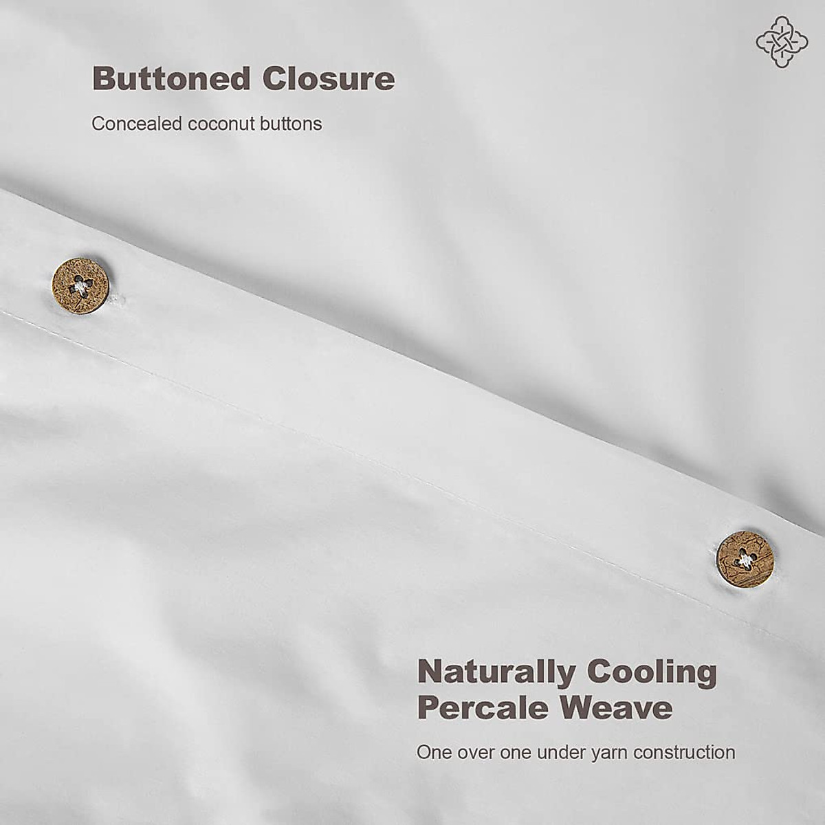 BIOWEAVES 100% Organic Cotton Percale Duvet Cover King Size Set – Crisp, Soft & Naturally Cooling Weave, 300 Thread Count GOTS Certified King Duvet Cover & 2 Pillow Shams – 106x92 inches, Ivory