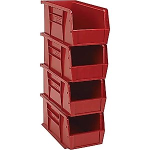 Quantum Heavy-Duty Storage Bins - 4-Pk. Red